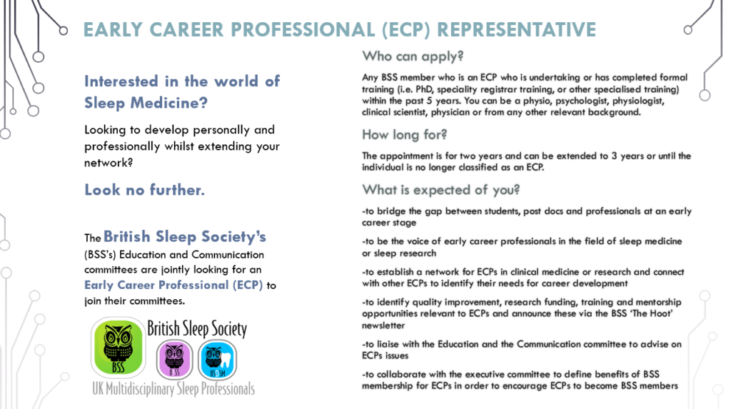 Early Career Professional (ECP) Representative – BSS